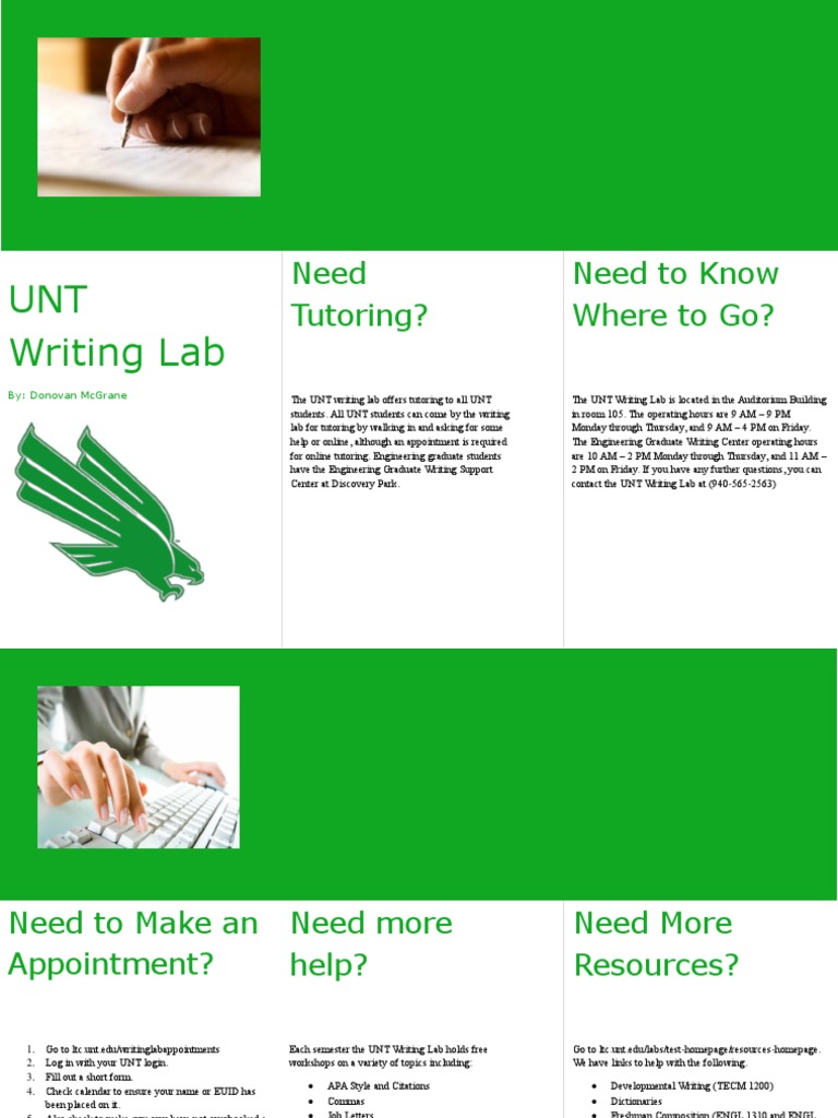 UNT Writing Lab Tutoring Services | PDF | Language Arts & Discipline