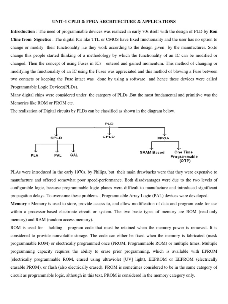 CPLD and FPGA Overview in VLSI | PDF | Field Programmable Gate Array ...