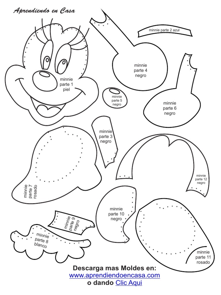 Moldes de Minnie Mouse para Imprimir | PDF