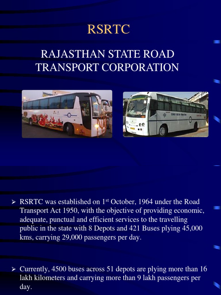 RSRTC | PDF | Bus | Bus Transport
