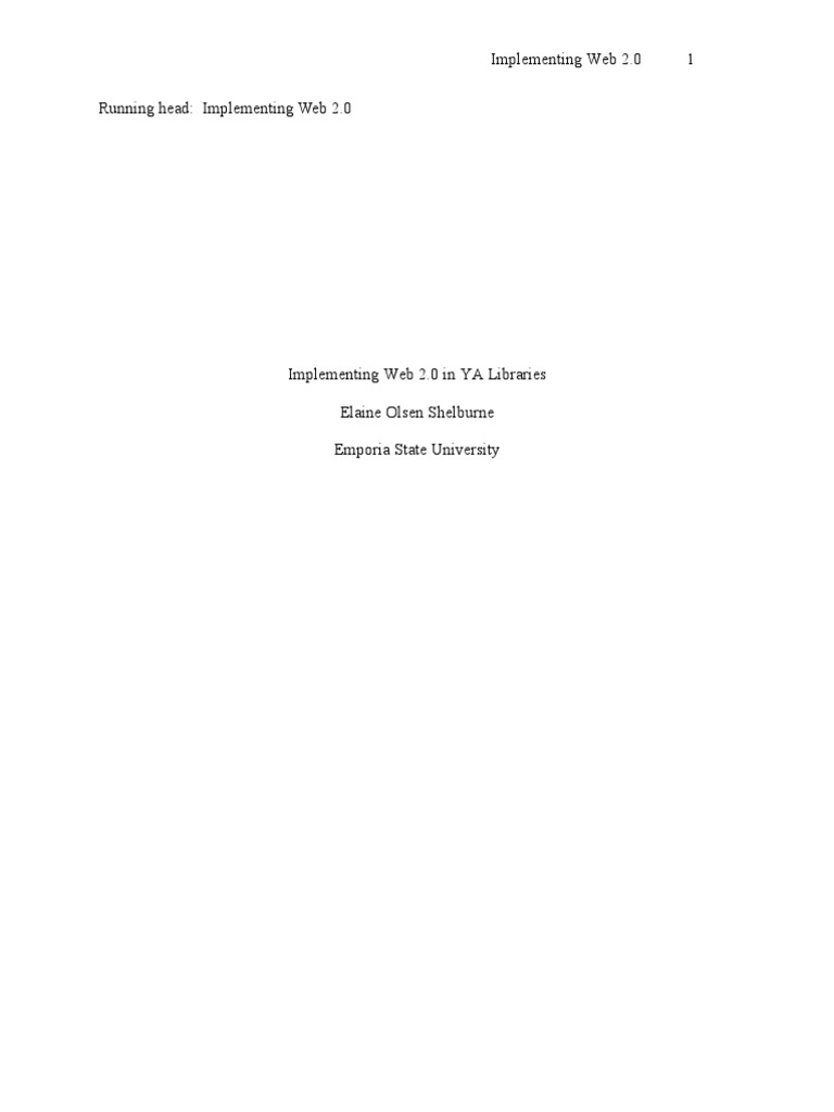 12 Leadership 801 Final Paper | PDF | Web 2.0 | Librarian