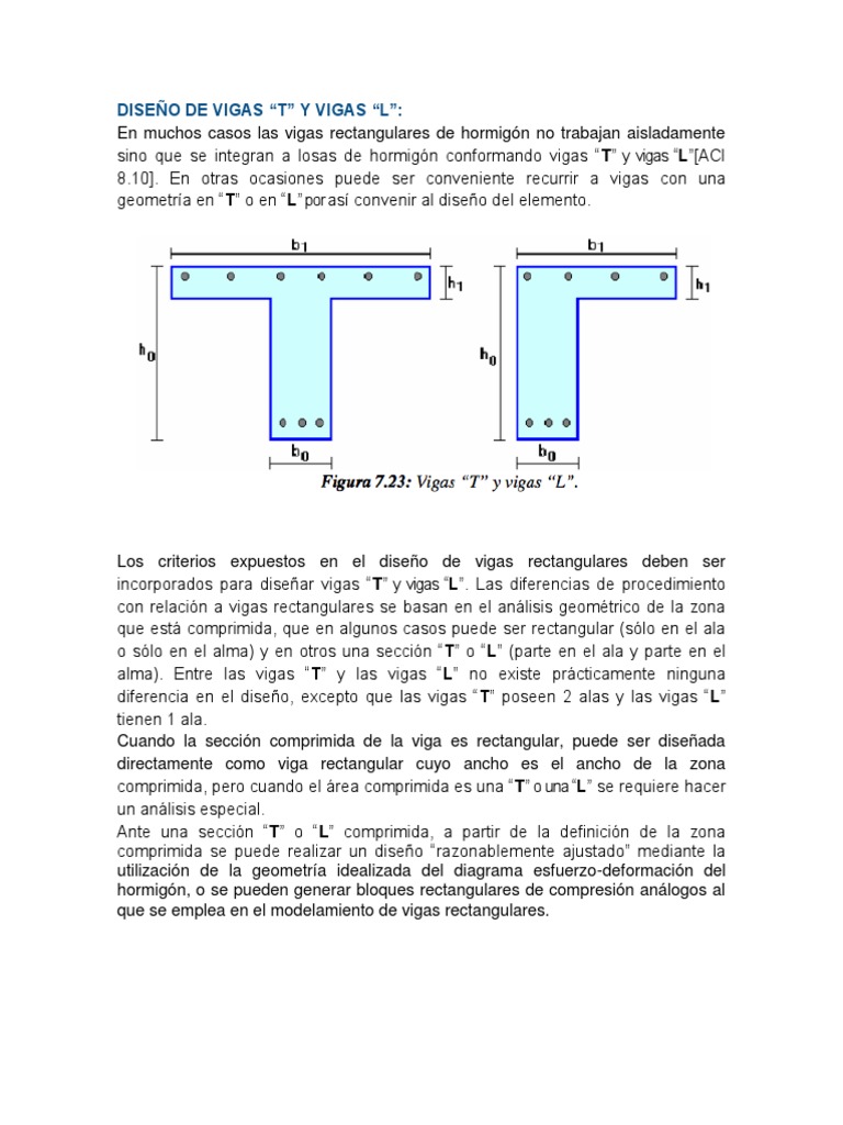 Diseño de Vigas t y l | Física | Ciencia