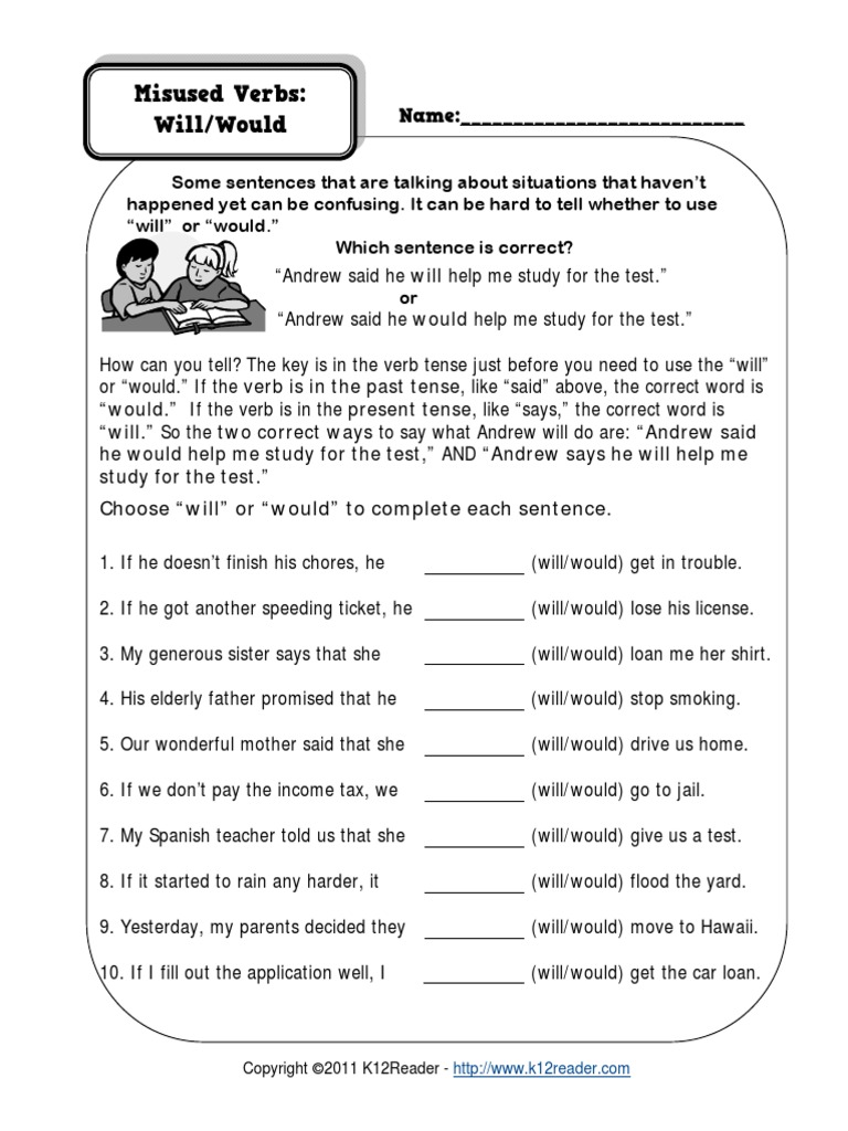 Misused Verbs Will Would | PDF