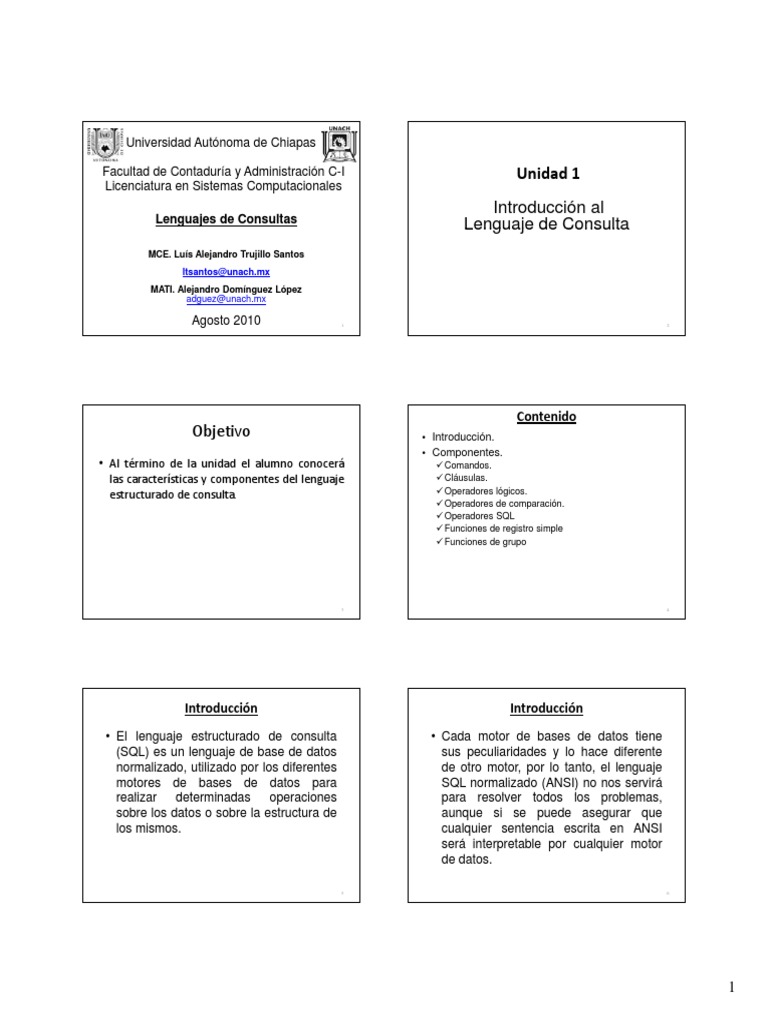 Unidad 1 | PDF | SQL | Bases de datos
