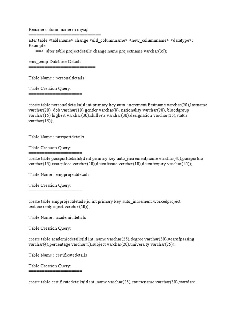 Mysql Queries | PDF | Superuser | Databases