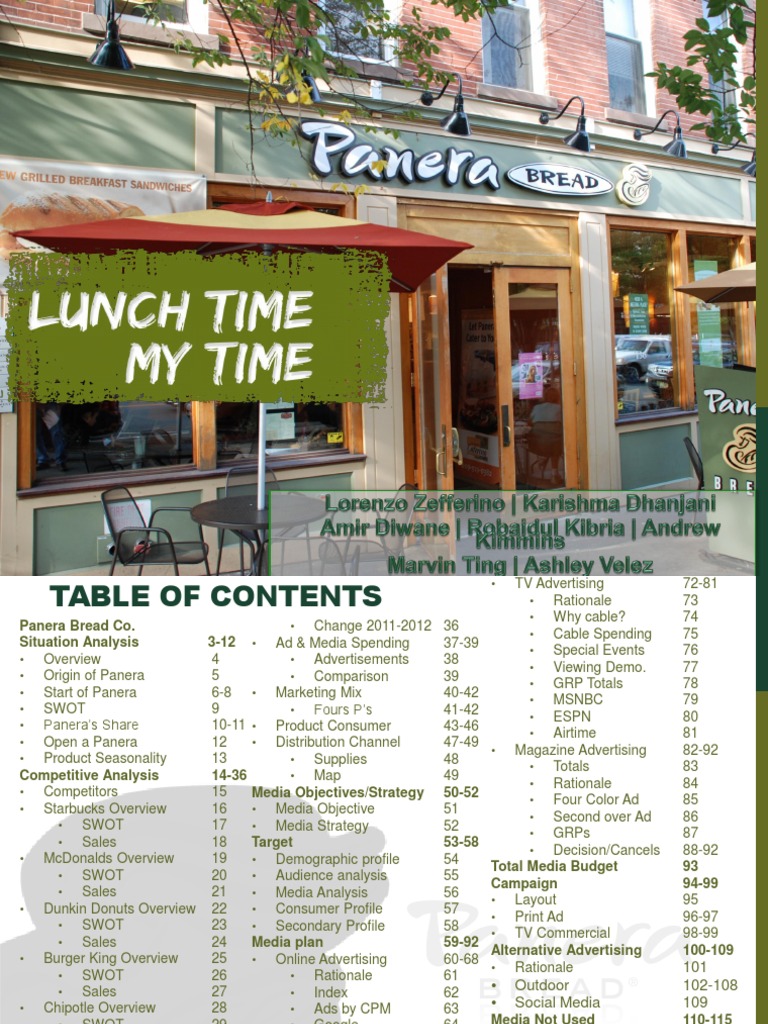 Panera Bread Media Plan | PDF | Fast Food Restaurants | Mc Donald's