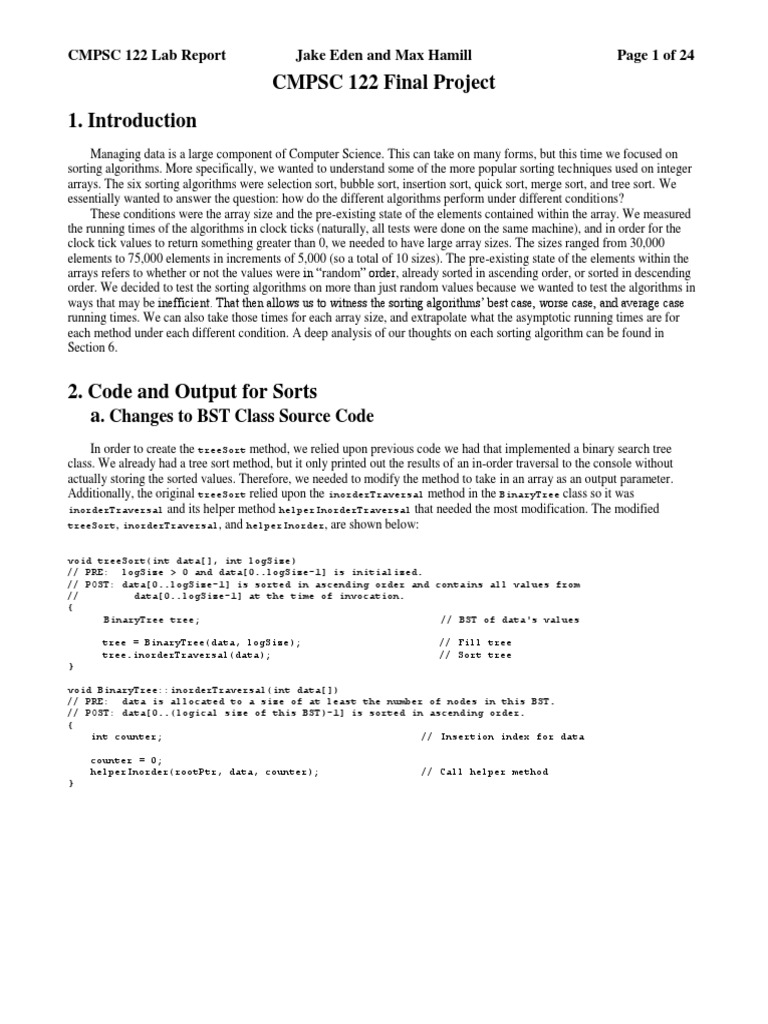 Sorting Analysis | PDF | Time Complexity | Array Data Structure