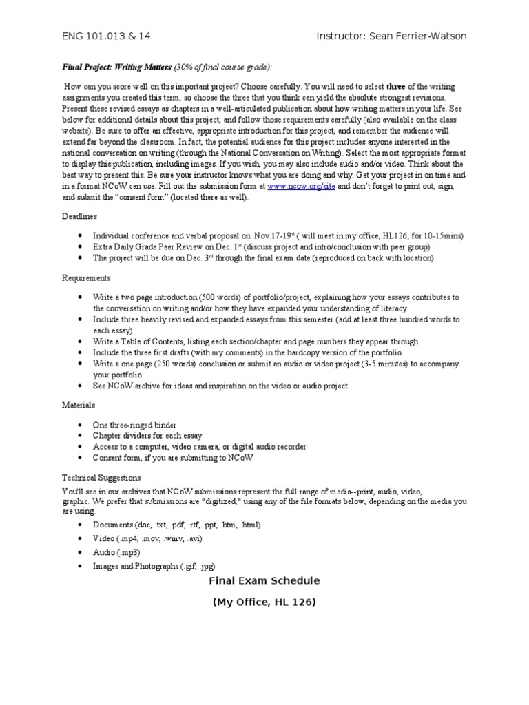 Final Project | PDF | Essays | Communication