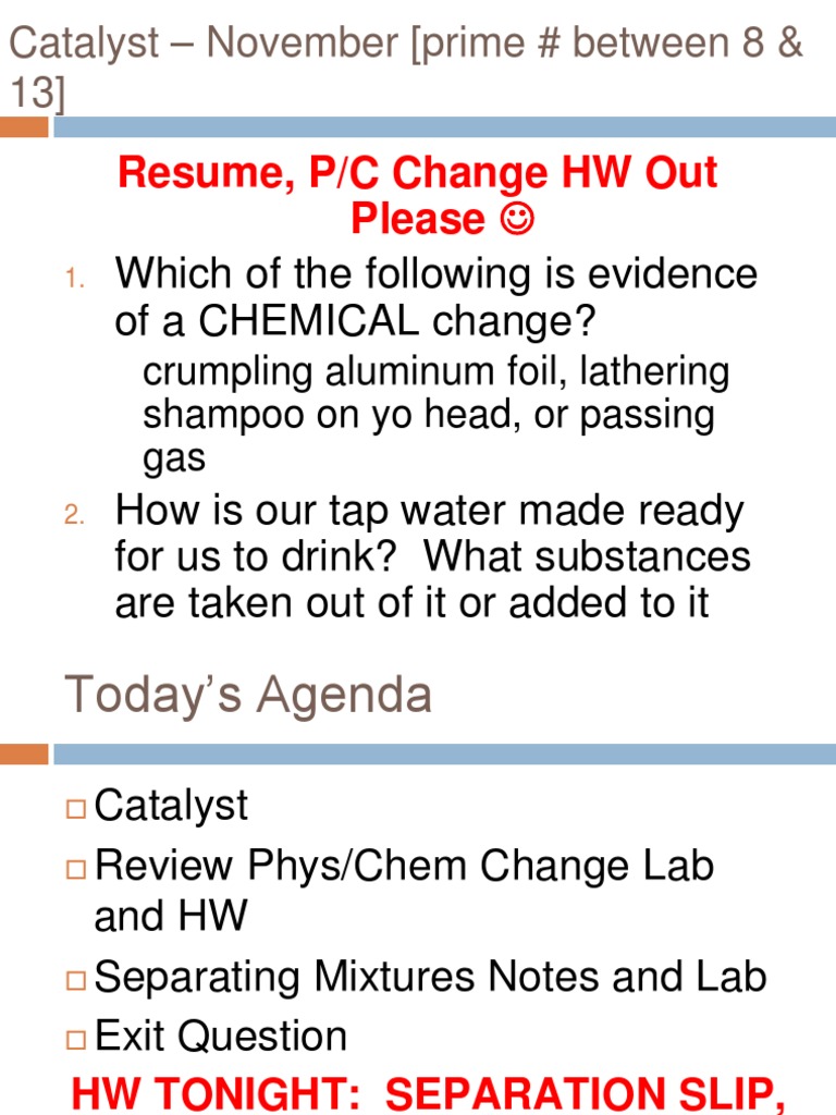 Chemistry Class: Mixture Separation | PDF | Filtration | Crystallization
