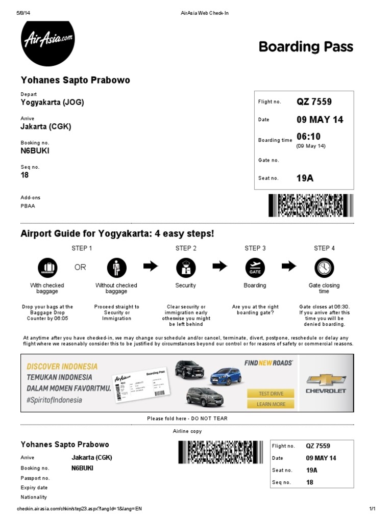 AirAsia Yogyakarta to Jakarta Guide | PDF