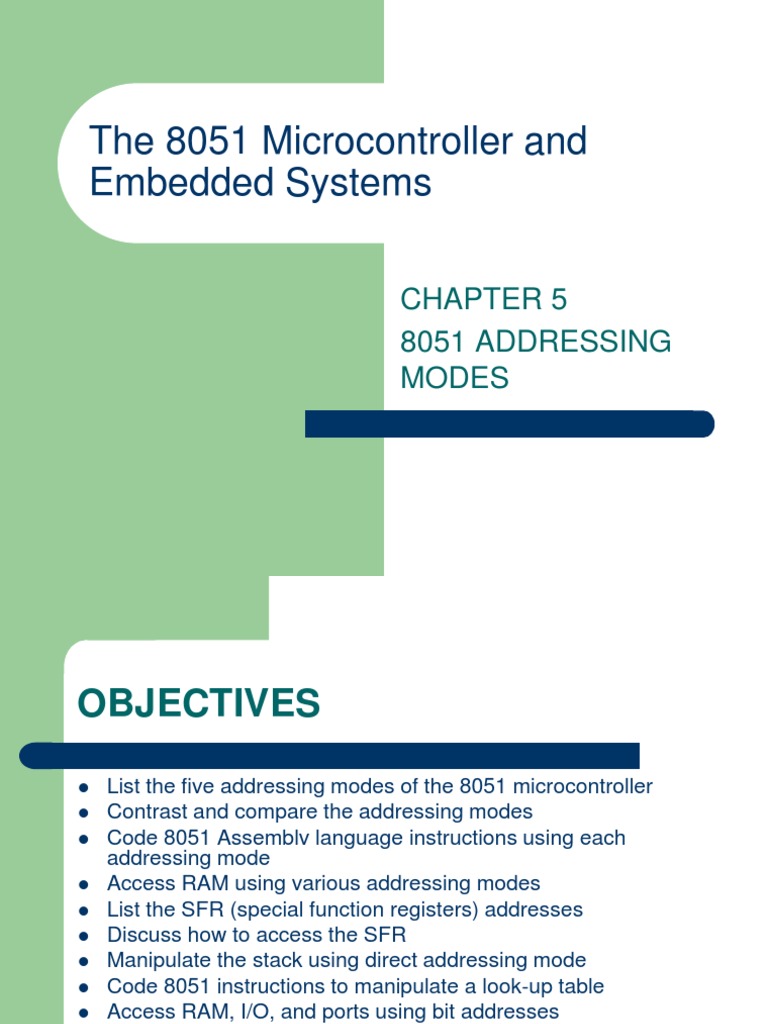The 8051 Microcontroller and Embedded Systems: 8051 Addressing Modes ...