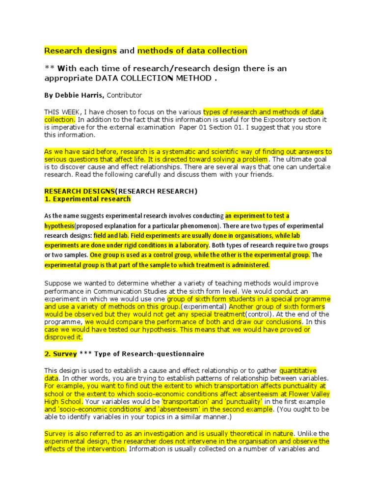 Communication Studies Unit 1 Data Collection Methods | PDF | Experiment | Focus Group