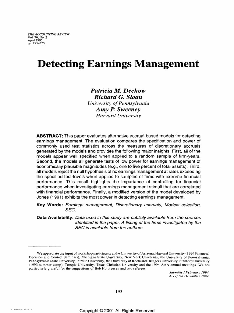 Dechow 1995 | PDF