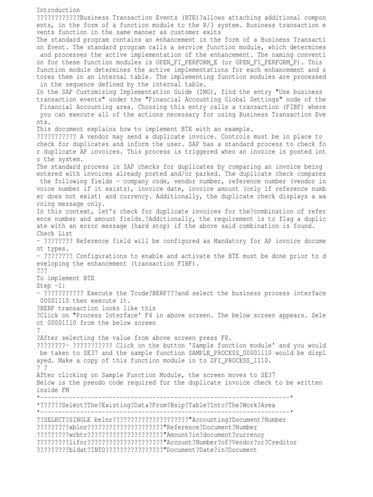 Business Transaction Events (BTE) - Overview | PDF | Business Process ...