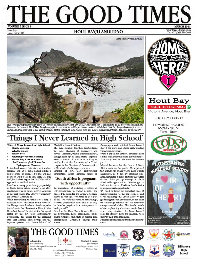 The Good Times Schools' Newspaper, South Africa, March 2014 | PDF ...
