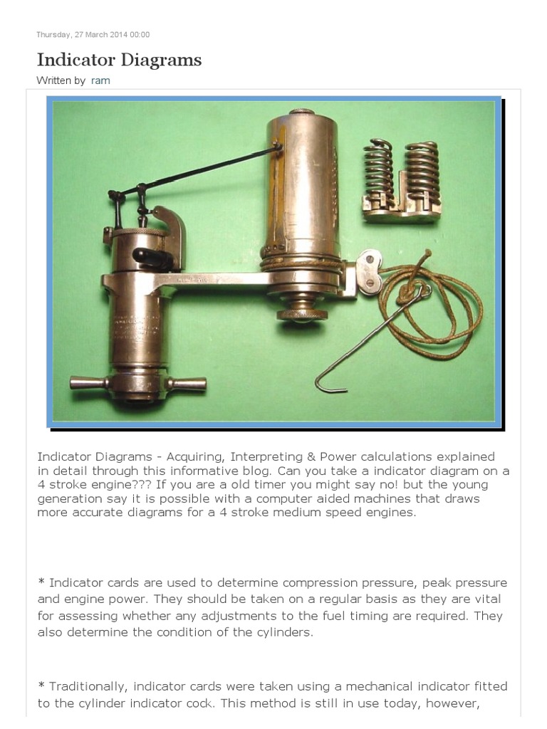 Indicator Diagrams | PDF | Cylinder (Engine) | Engines