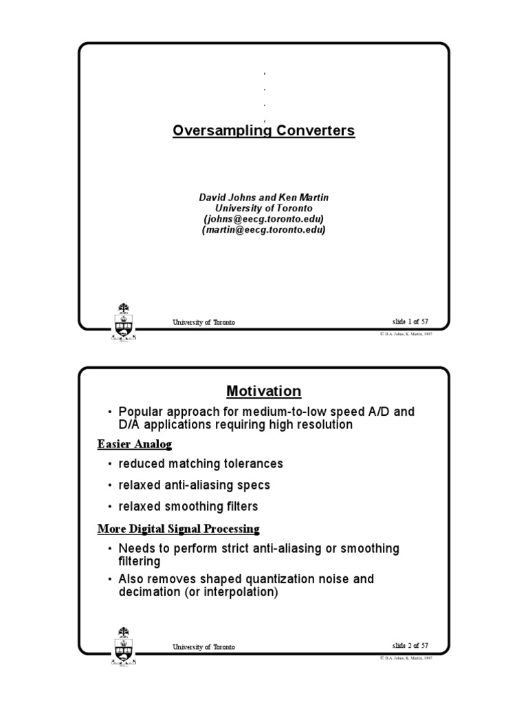 Oversampling Converters: Easier Analog | PDF | Analog To Digital Converter | Sampling (Signal ...