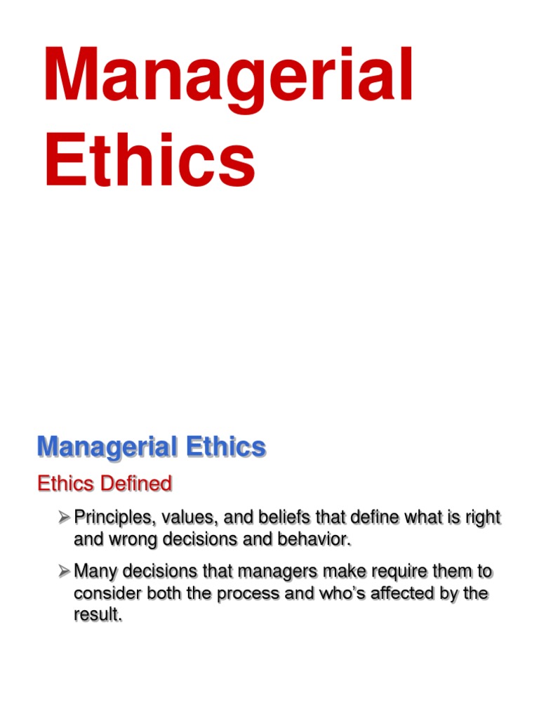 Understanding Managerial Ethics | PDF | Value (Ethics) | Behavior