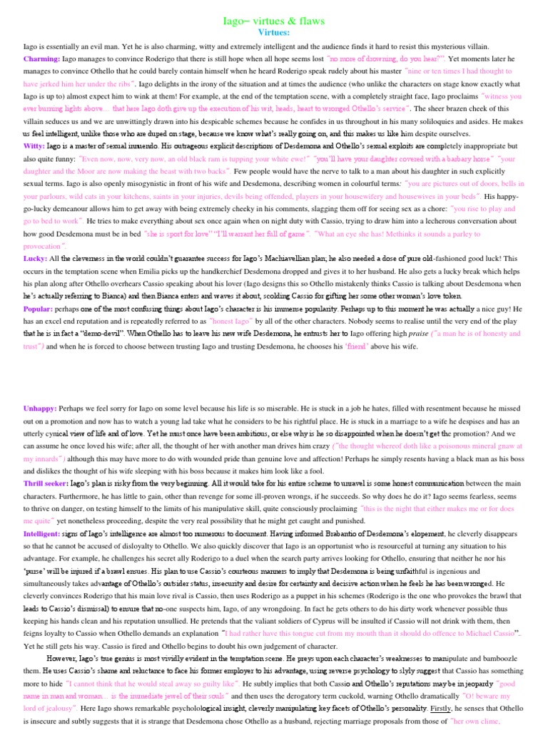 Iago Character | PDF | Iago | Othello