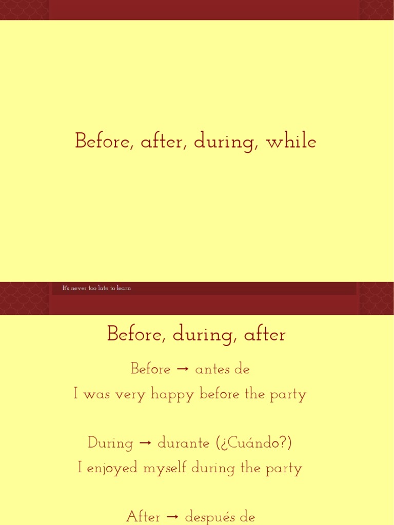 Before After During While | PDF