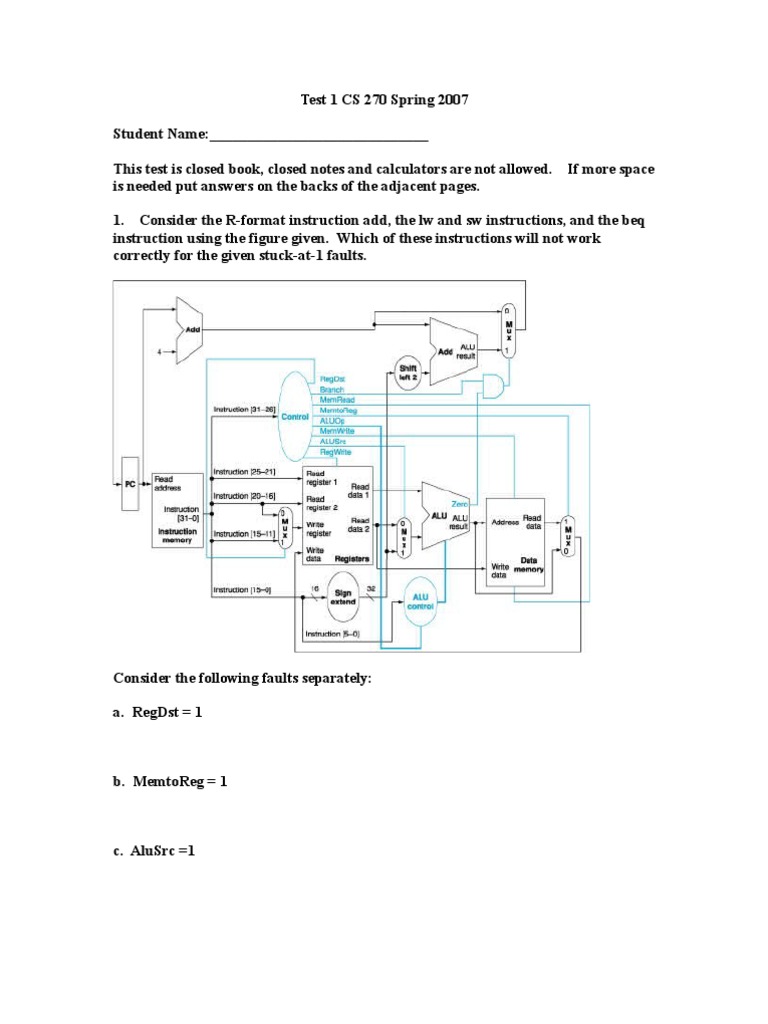 Computer Architecture Test 1 | PDF | Computer Architecture | Computer ...