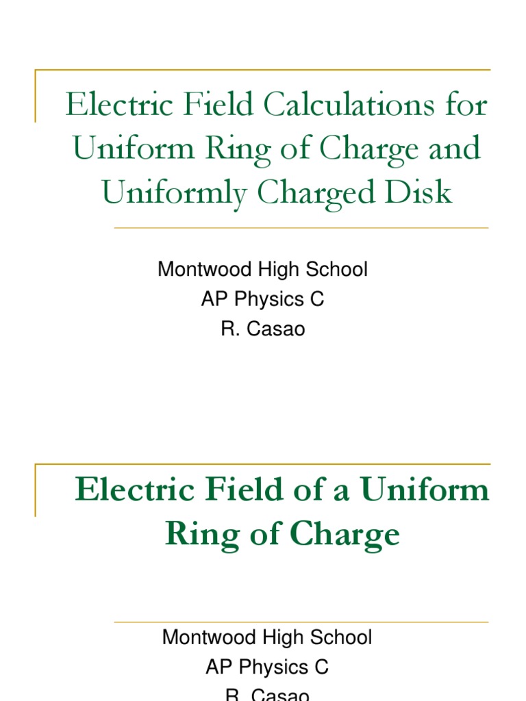 Calculating the Electric Fields of Uniformly Charged Circular Distributions: A Comparison of the ...