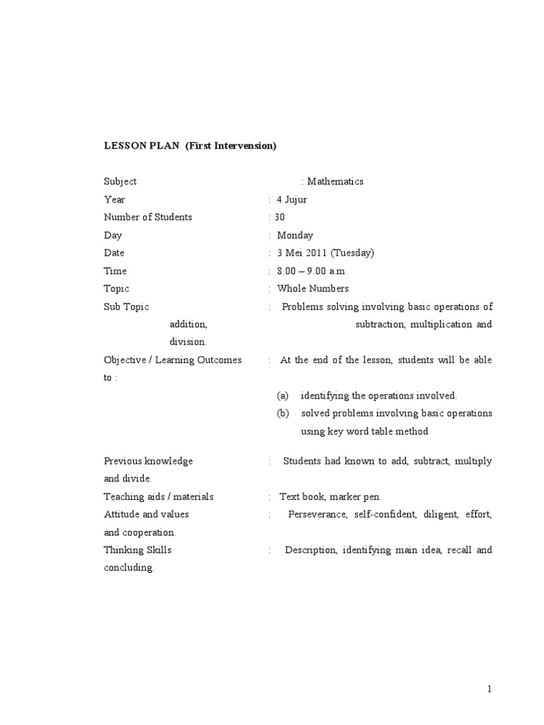 Lesson Plan Form 4 | PDF | Teaching | Pedagogy