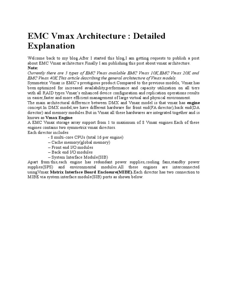 EMC Vmax Architecture | PDF | Computer Data Storage | Electronic Engineering