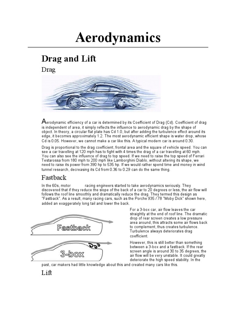 Aerodynamics: Drag and Lift | PDF | Lift (Force) | Automotive Industry