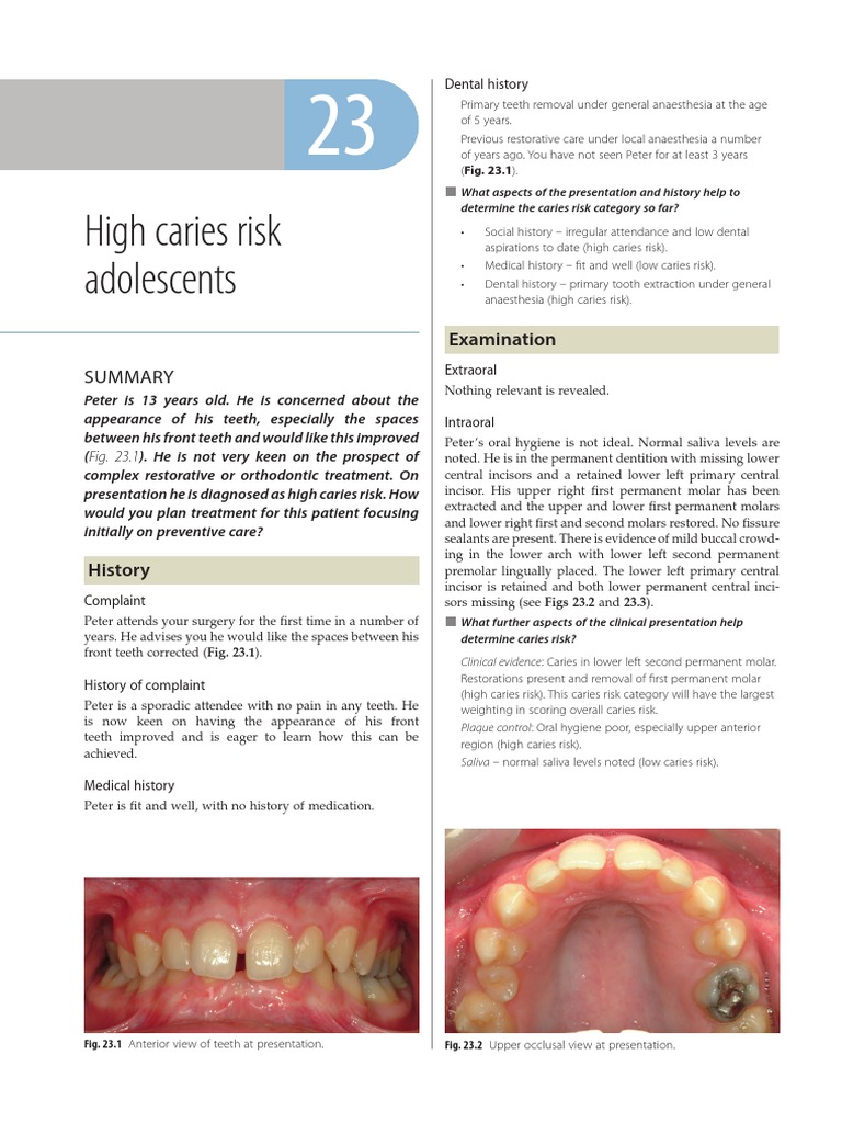 High Caries Risk Adolescents | PDF | Science & Mathematics