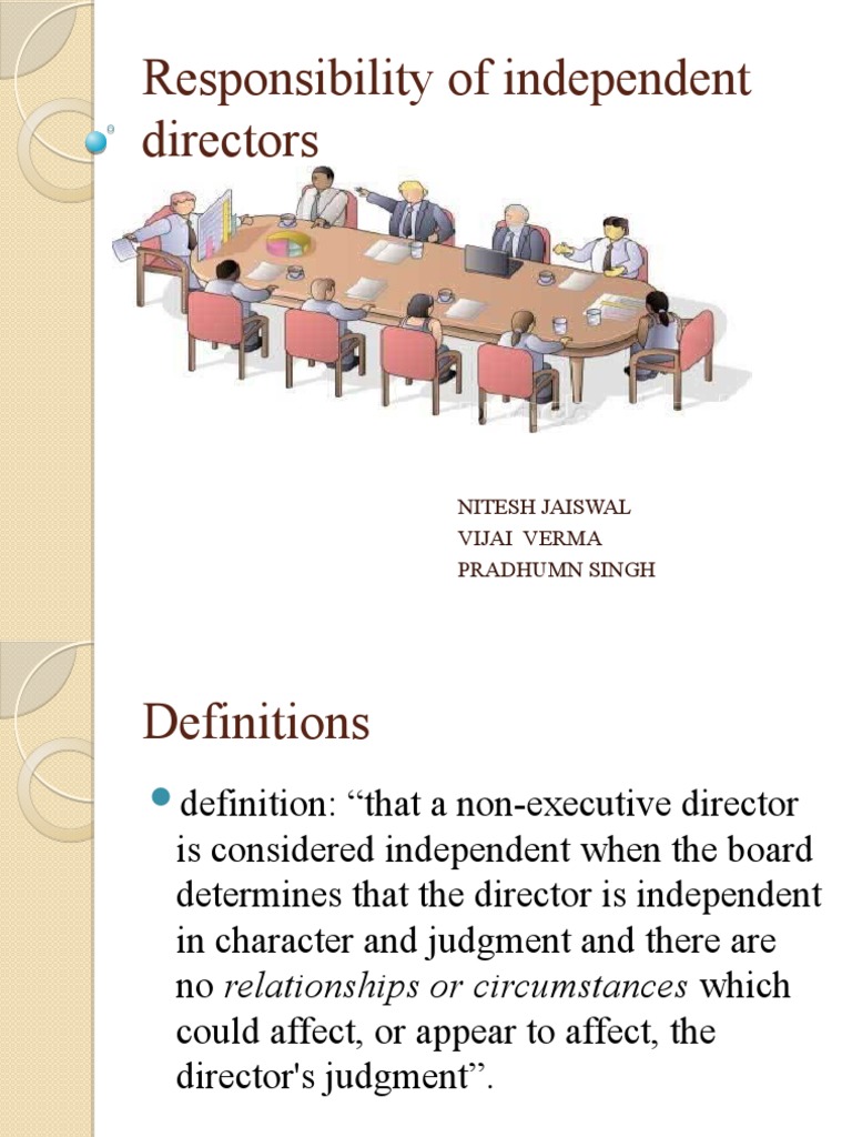 Responsibility of Independent Directors Final | PDF | Chairman ...