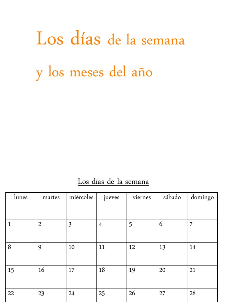 Days, Months, Seasons, Weather in Spanish | PDF | Clima | Naturaleza