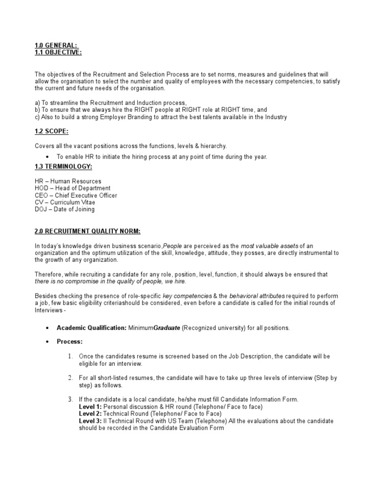 Pre and Post Selection Process | PDF | Recruitment | Human Resources