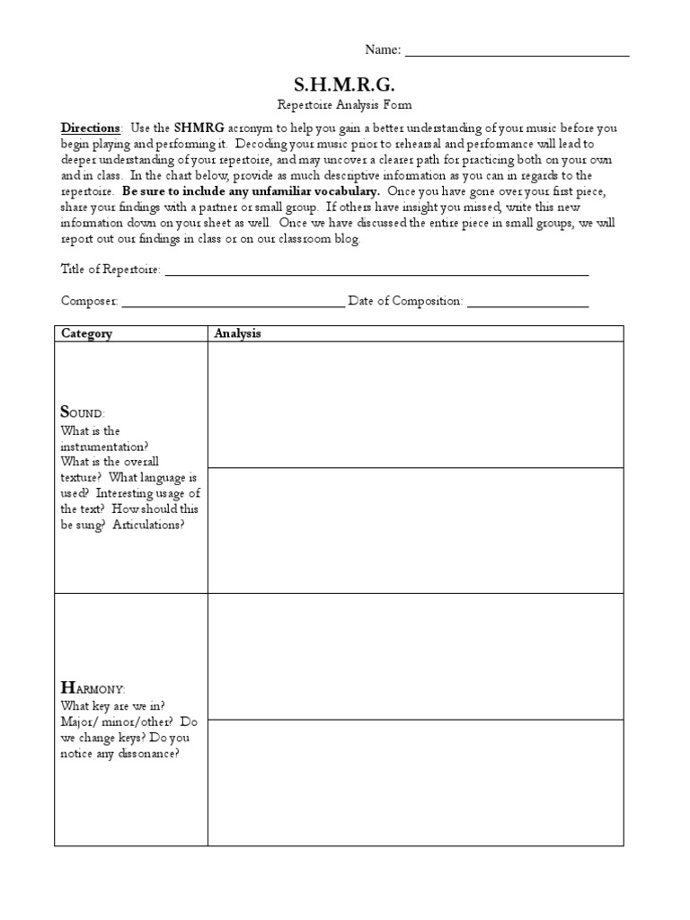 SHMRG Form | PDF | Rhythm | Elements Of Music
