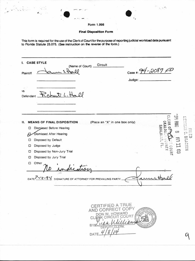 Final Disposition Form | PDF