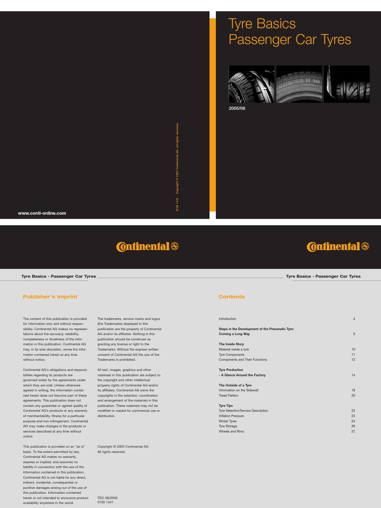 Continental Car Tyres - Tyre Basics | PDF | Tire | Wheel
