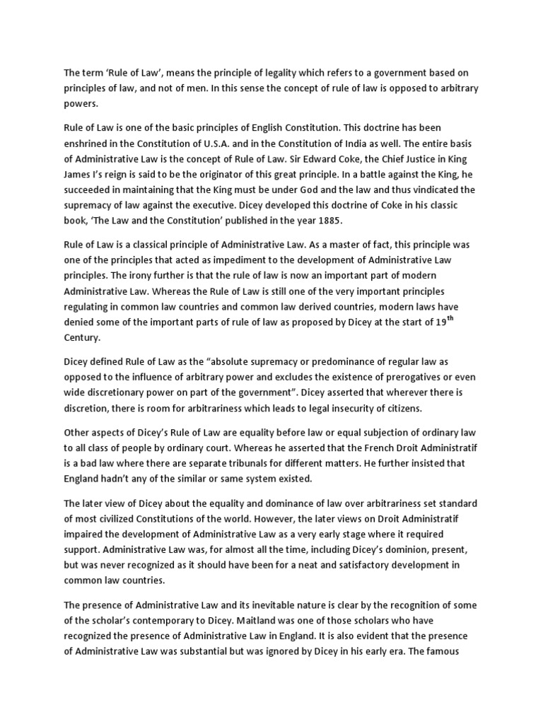 Rule of Law | PDF | Rule Of Law | Constitution