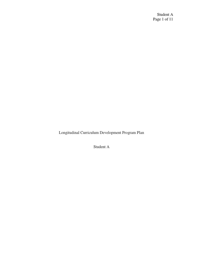 Longitudinal Curriculum Plan | PDF | Individualized Education Program ...