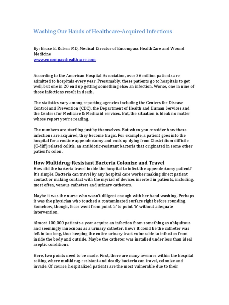 Washing Our Hands of Healthcare: Hospital-Acquired Infections and How ...