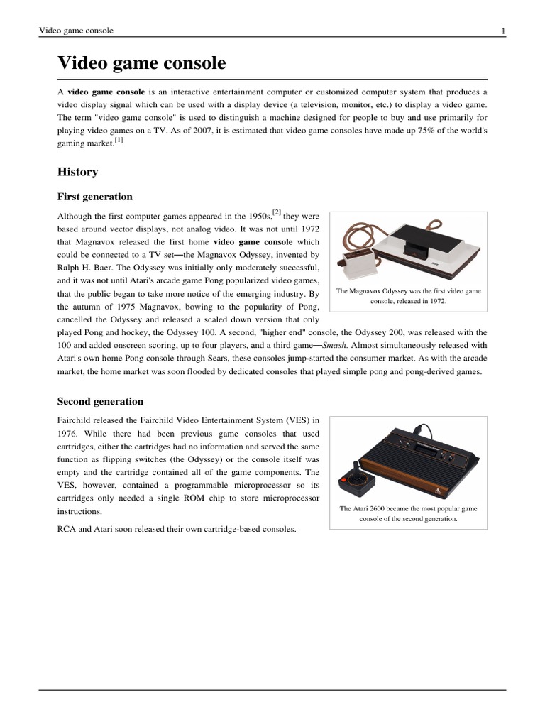 Console History PDF | PDF | Video Game Consoles | Wii