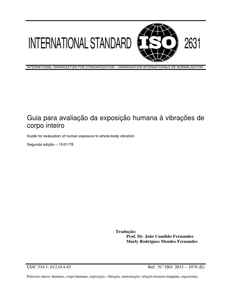 Norma Internacional ISO 2631 - Vibração | PDF | Frequência | Tempo