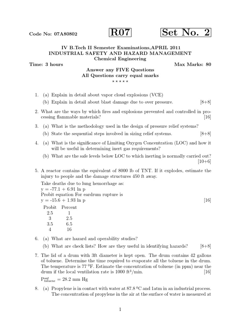 Industrial Safety Exam Question Papers | PDF