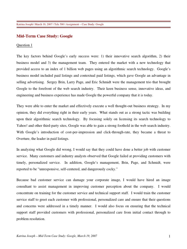 Google Case Study: Success & Challenges | PDF