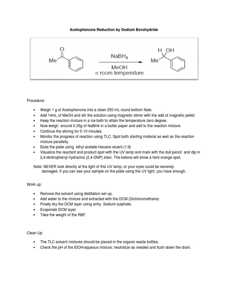 Acetophenone Reduction