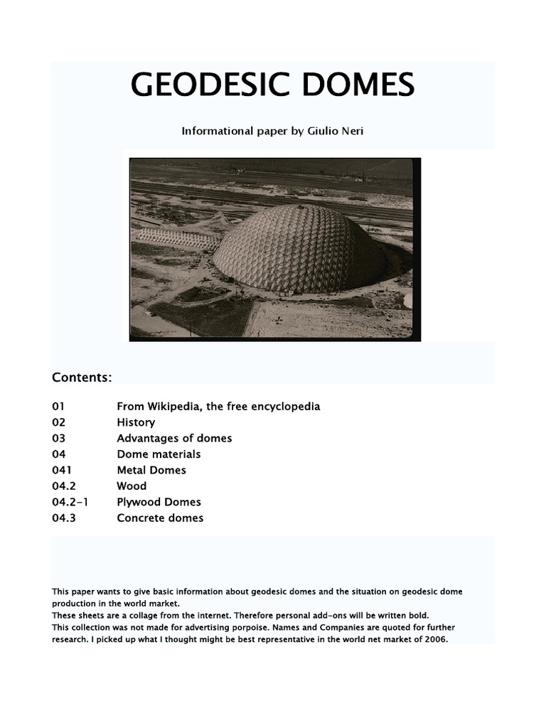 Geodesic Domes | PDF | Dome | Concrete