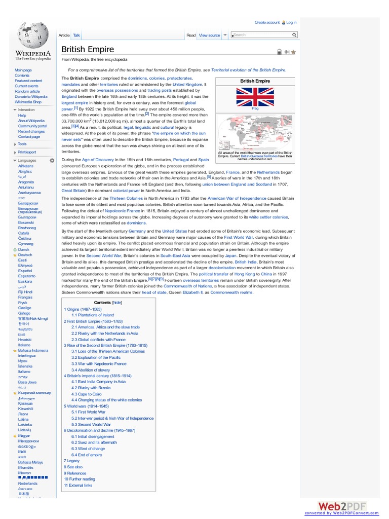 En Wikipedia Org | PDF | Dominion | British Empire