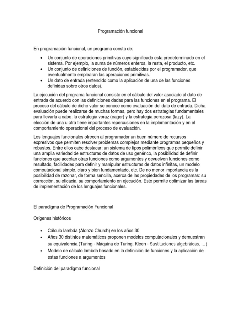 Programación Funcional | PDF | Programacion Funcional | Esquema ...