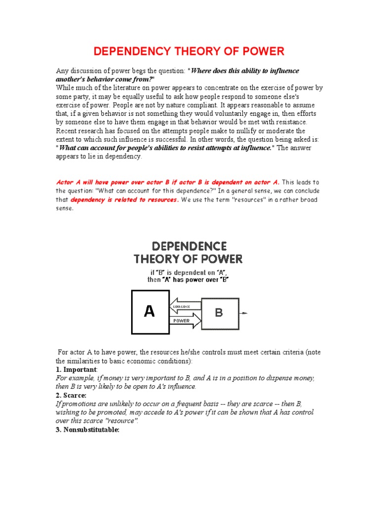 Dependency Theory of Power | PDF | Social Structure | Social Network