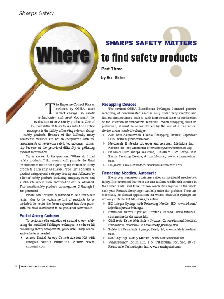 Sharp Safety 3 | PDF | Syringe | Surgery