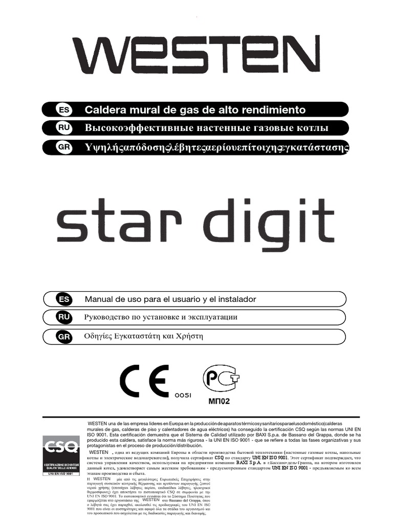 Manual Star Digit | PDF | Caldera | Bomba
